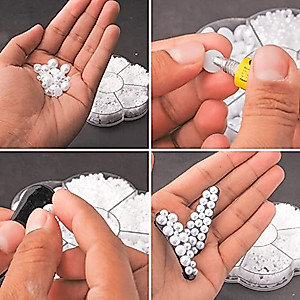 Articyard 5700 Half Pearls for Crafts - Flatback Pearls/Jewels Pearls for DIY Accessory, Art and Fashion Projects - Neatly Organized Craft Pearls for Artists and Creative People (AB White)