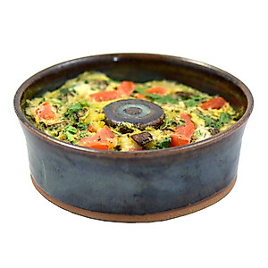 American Made Stoneware Pottery Microwave Omelette Egg Cooker (Double Size)