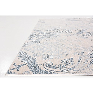 Unique Loom Paris Collection Pastel Tones Traditional Distressed Blue Area Rug (8' 0 x 10' 0)