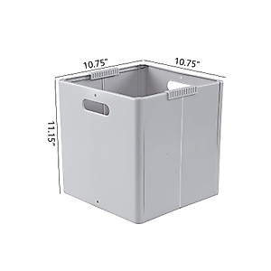 Minekkyes Plastic Collapsible Cube Storage Bins, Foldable Closet Organizers for Shelves, 4-Pack