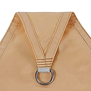 AOGESHI Shade Sail Waterproof Rectangle Sand 10'x13' Sun Shade 95% UV Block Awning for Outdoor Patio and Garden Yard Activitie