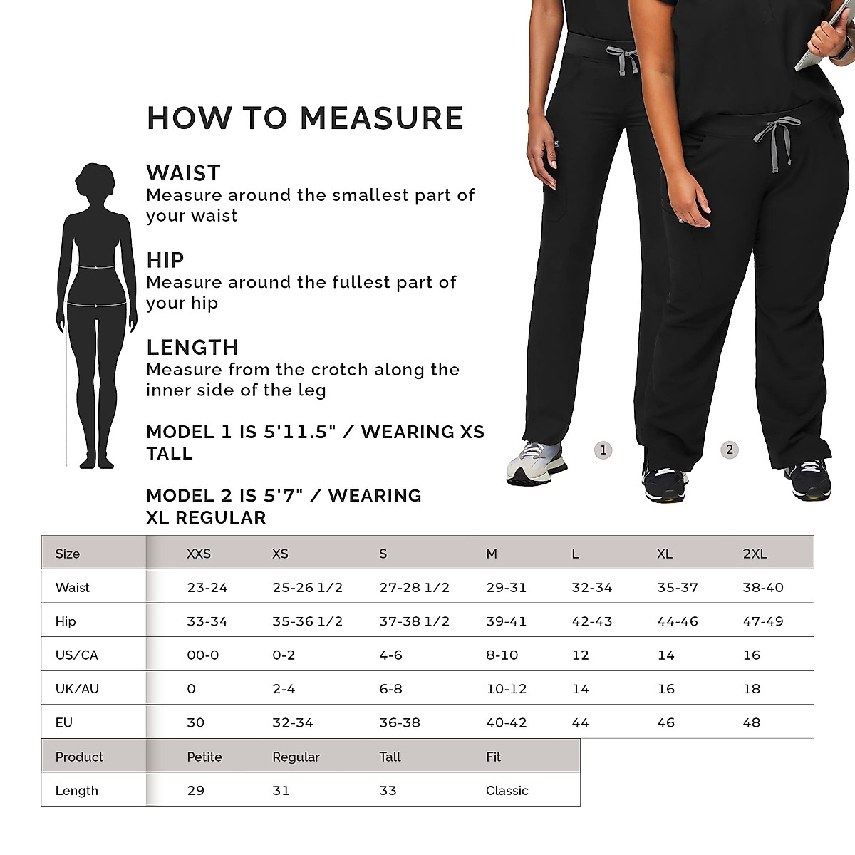 FIGS Kade Cargo Scrub Pants for Women - Black, M