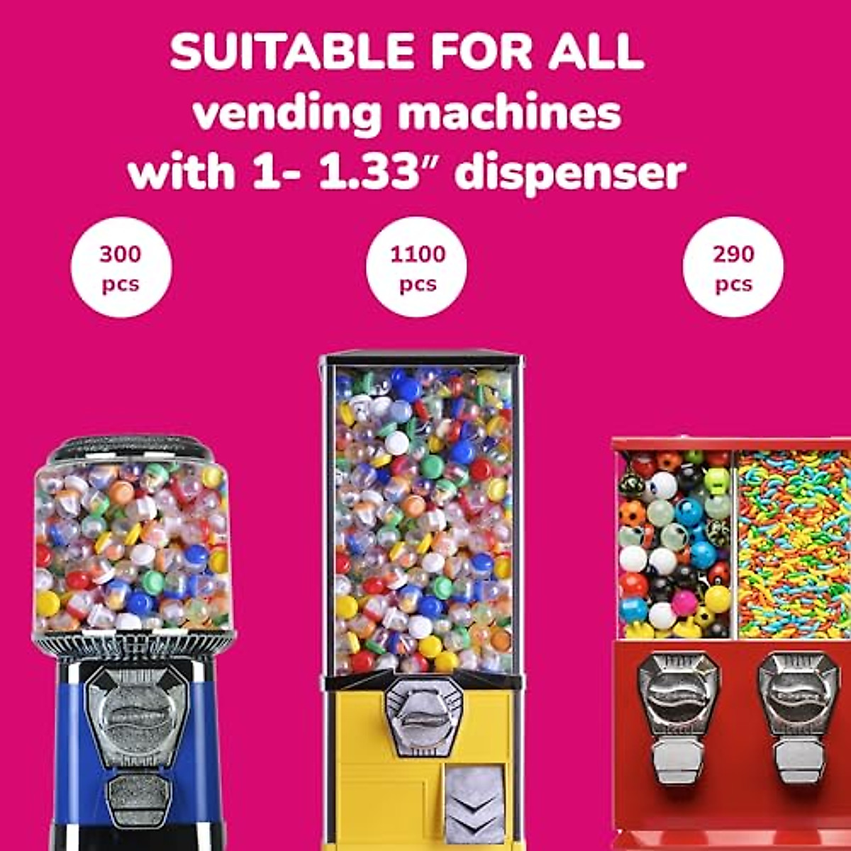 Vending Machine Capsules - 1.1 Inch Tiny Frosty Clear-Colored Acorn Capsules - 30 Pcs Empty Toy Capsules - Plastic Capsules for Toys - 28 mm Prize Machine Capsules - Small Colored Containers