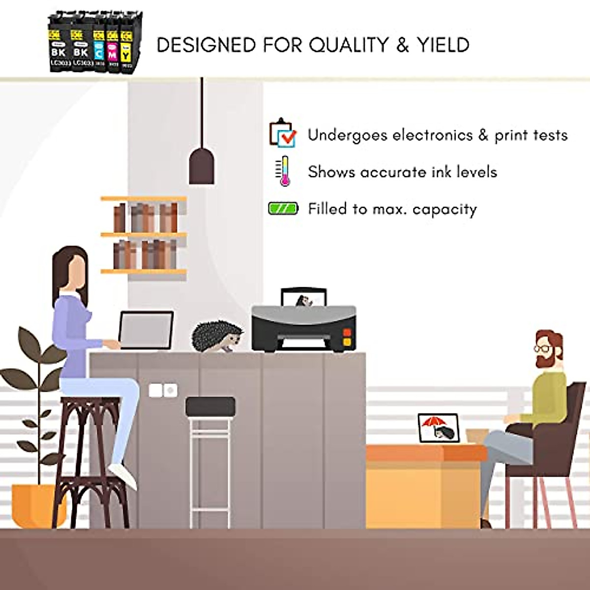 Limeink Compatible Ink Cartridges Replacement for Brother LC3033 XXL (5 Pk) High Yield for Brother MFC-J995DW XL MFC-J805DW MFC-J815DW Printer (2 Black, 1 Cyan, 1 Magenta, 1 Yellow) BK MFC LC