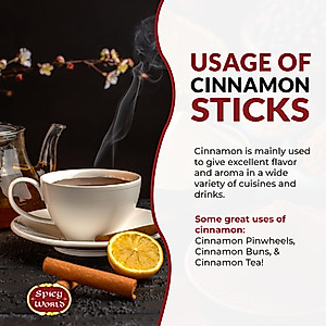 Spicy World Cinnamon Sticks 1.75 Pound Bulk Bag - 150 to 175 Sticks - Strong Aroma, Perfect for Baking, Cooking & Beverages - 3+ Inches Length - Cassia Saigon Cinnamon from Vietnam 28 Oz