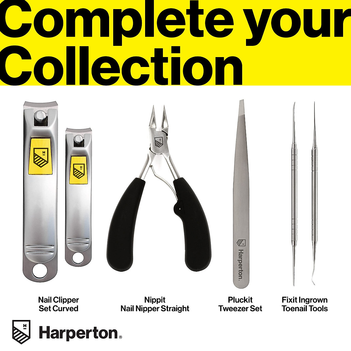Harperton Pluckit - Professional Tweezers Set - Slant + Pointed Precision Tips