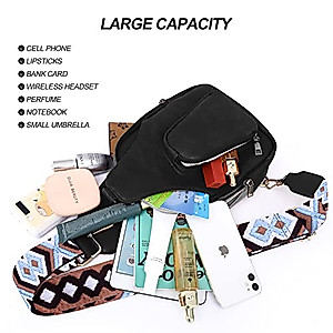 YZFSM Sling Bag For Women Small Crossbody Sling Backpack Leather Sling Bag Multipurpose Chest Bag For Shopping Travel (Black Leopard)