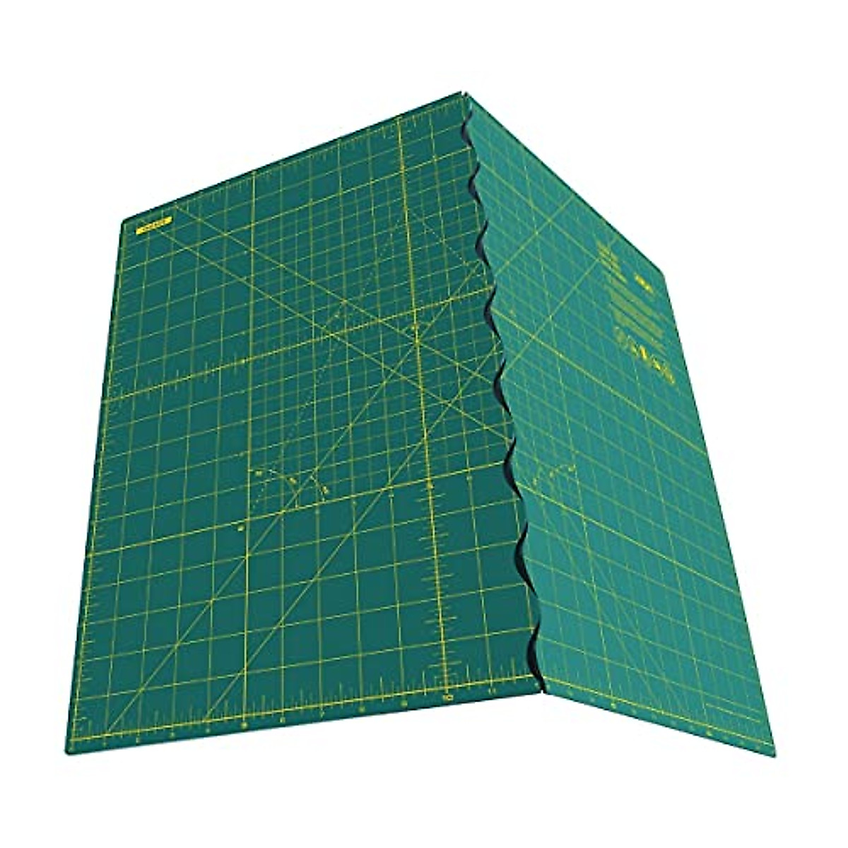 OLFA 17" x 24" Folding Cutting Mat (FCM-17x24) - Self Healing 17x24 Inch Foldable Rotary Mat with Grid for Quilting, Sewing, Fabric & Crafts, Use with Rotary Cutters & Fixed Blade Knives (Green)