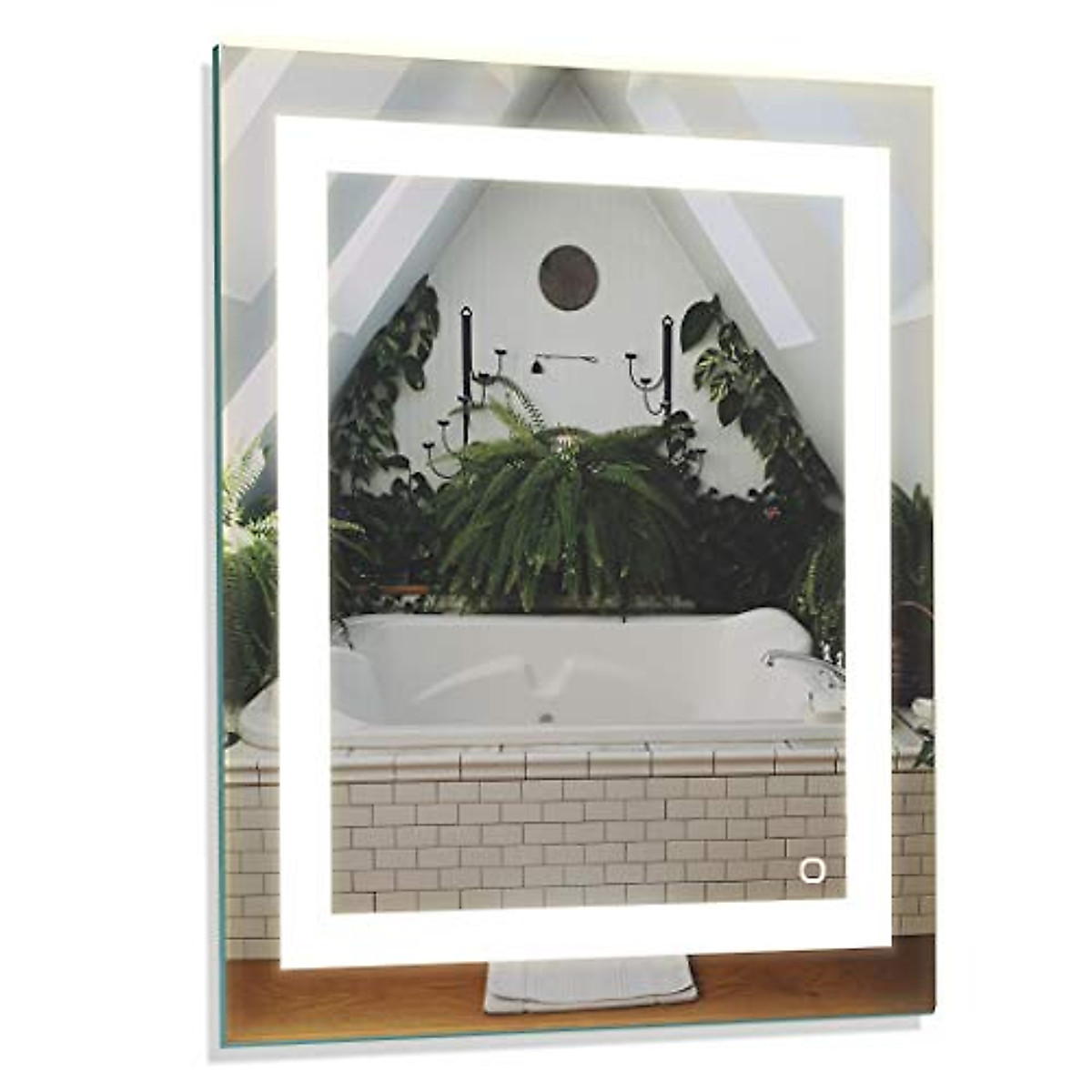 Homewerks 100160 30x36 inches LED Bathroom Mirror Wall Mounted Frameless Anti-Fog Dimmable Light 1600 Lumen Ultra Bright White 5000 Kelvin, Single Color