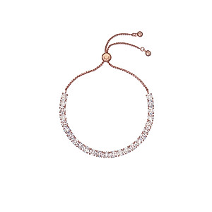 Ted Baker London Melrah Icon Crystal Slider Adjustable Tennis Bracelet for Women (Rose Gold Tone)
