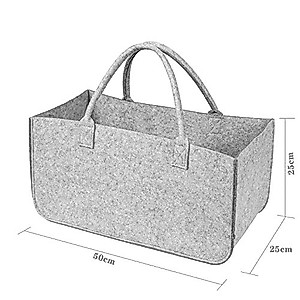 GUOZI Storage Basket, [2 Pack] Collapsible Felt Storage Bins with Handles, Large Laundry Basket Storage Solution for Office Nursery Wardrobe Bookshelf Bedroom Keepsake Toys etc.