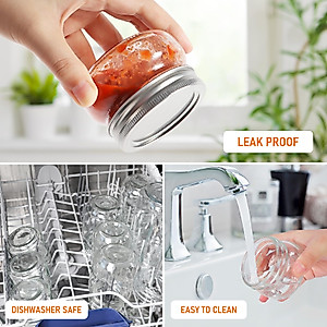 24 Pack 4 oz Mason Jars with Lids, Glass Canning Jars with Regular Mouth Lids, Canning Jars for Jam, Candy and Wedding Favors