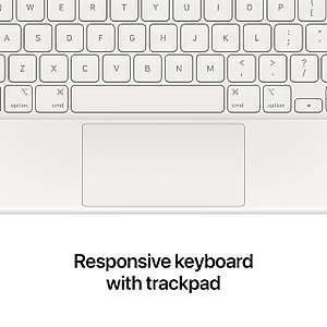 Apple Magic Keyboard: iPad Keyboard case for iPad Pro 11-inch (1st, 2nd, 3rd, 4th gen) and iPad Air (4th, 5th gen, and M2), Great Typing Experience, Built-in trackpad, US English - White