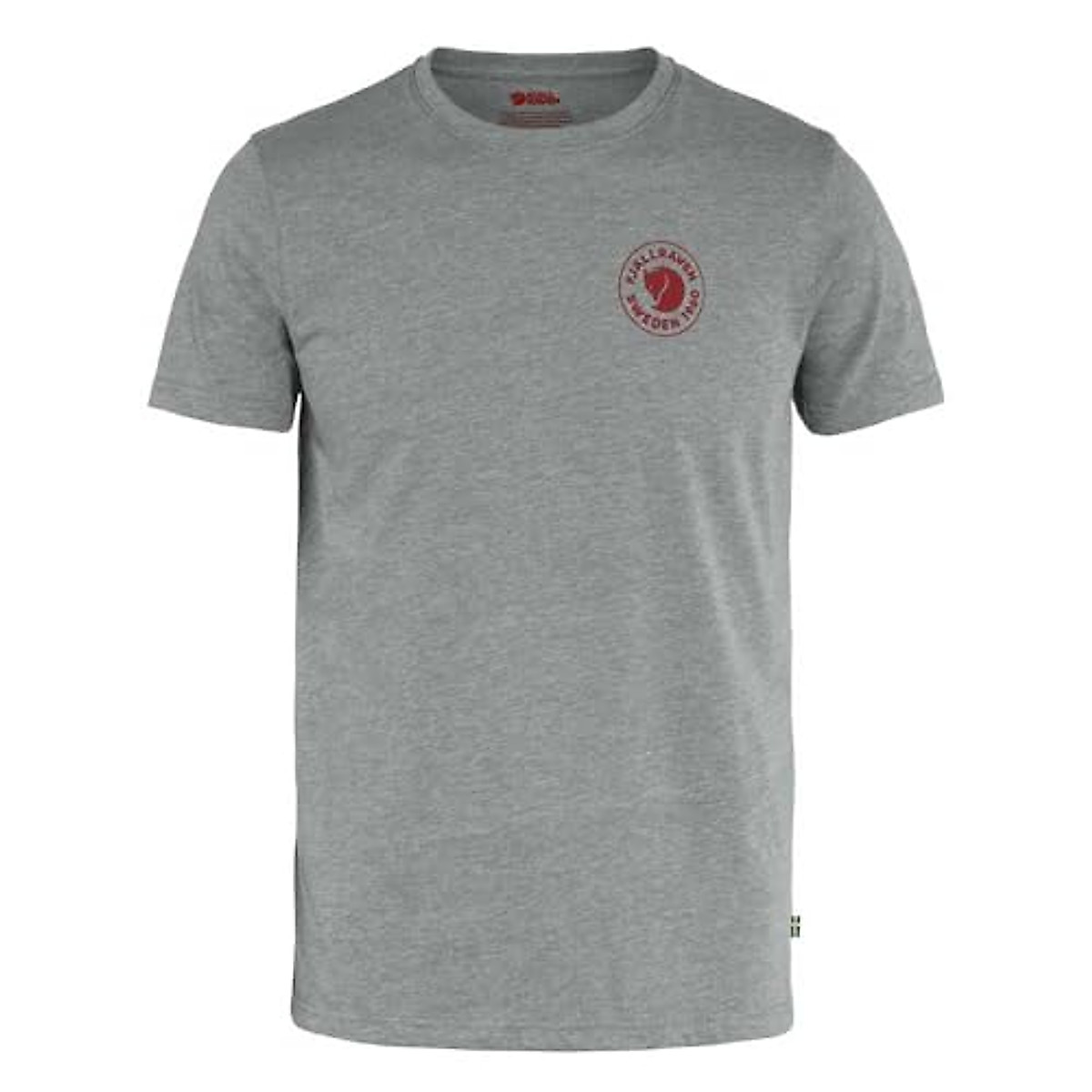 Fjällräven 1960 Logo T-Shirts for Men Offers Crew Neckline, Soft Cotton Construction, and Screen Print Graphic at Front Grey Melange LG One Size