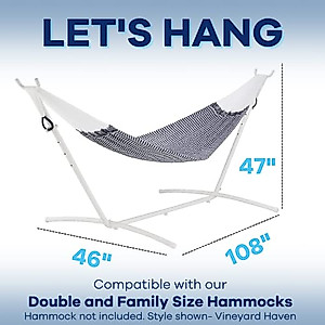 Yellow Leaf Hammocks - 550 lb. Capacity Portable Hammock Stand, 9 Feet Long - Compatible with Our Double and Family Size Hammocks - Color: White