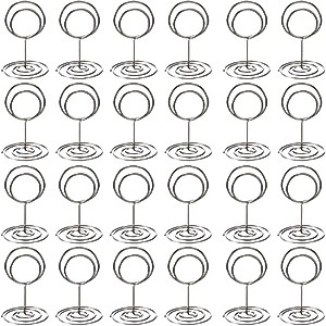 Toncoo 24 Pcs Premium Mini Place Card Holders and 24 Pcs Place Cards, Small Table Card Holder, Cute Table Number Holders, Photo Picture Holders for Centerpieces, Wedding, Party, Birthday