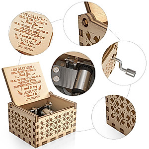 You are My Sunshine Music Box, Gift for Mom from Son, Wood Laser Engraved Vintage Music Boxes, Unique Best Gift for Mother's Day, Birthday/Christmas (Son to Mom)