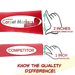 Extra Wide!! RED (2 INCH x 25 FEET) Original Carpet Markers Strips by Abaco Brands | Social Distancing | OKEO-TEK Certified Safe for Kids + Environment | Spots Sit Classroom Teachers Student School