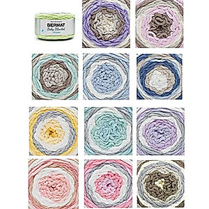 Bernat Baby Blanket Stripes, 10.5 oz, 100% Polyester, Sunshine
