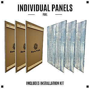 Barn Walls Solid Wood Headboard Full Size, Blue Powderwash Finish with Smooth Natural Wood Grain, Handcrafted Wall-Mounted Panel Head Board, Adjustable Height, Modern Farmhouse Bedroom, Built to Last