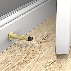 National Hardware N830-528 Reed Door Stop, 3", Brushed Gold with Matte Black Tip