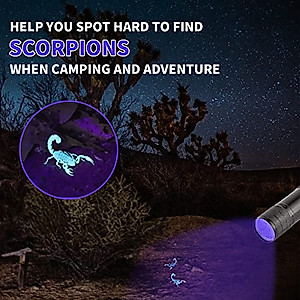 yikosam 5 Pcs UV Black Light Flashlights, 9 Led 395-400nm Mini Blacklight Handheld Portable Torch Pet Urine Detector for Bed Bug, Hair, Dog Cat Urine and Stains Batteries Included