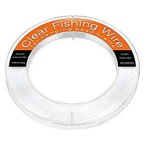Clear Fishing Line Wire 755 ft, Invisible Fishing Wire Nylon String for Hanging Balloons Crafts Picture Decorations, Clear String for Bracelets Necklaces, Jewelry Making Beading Threads Cords, WUINDID
