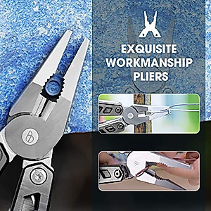 BIBURY Multitool Pliers, Multi-Purpose Pocket Knife Pliers Kit, 420 Durable Stainless Steel Multi-Plier Multi-tool for Survival, Camping, Hunting, Fishing, Hiking, Gifts for Dad Men Him