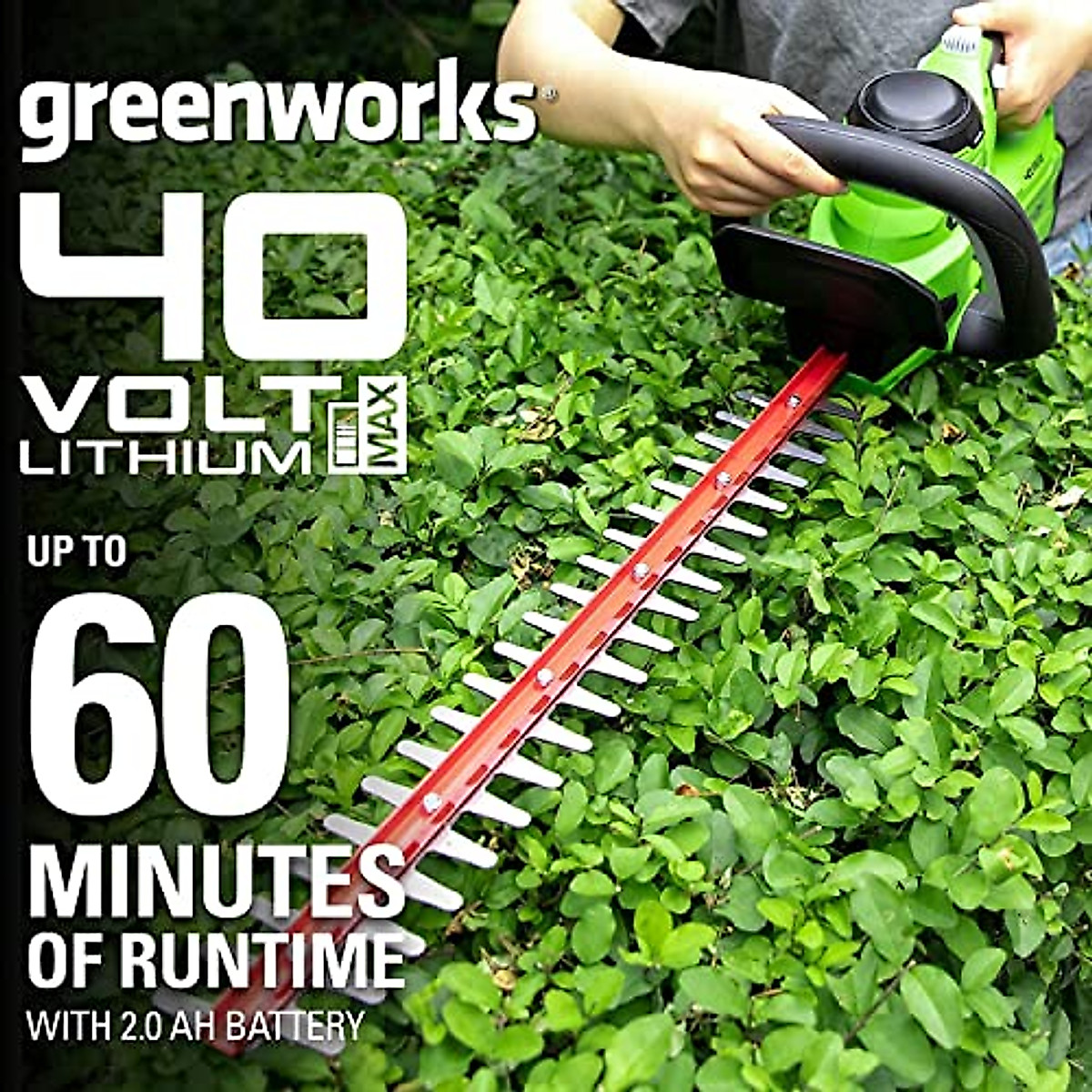Greenworks 40V 12-Inch Cordless Chainsaw, 2.0Ah Battery and Charger Included 20262 with 40V Hedge Trimmer
