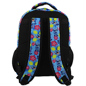 Lilo and Stitch Girl's Boy's Adult's 16 Inch School Backpack Bag (One Size, Blue)