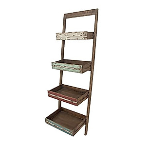 Deco 79 Wood 4 Shelves Shelving Unit, 23" x 18" x 70", Brown