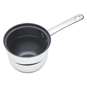 Kitchen Craft KCCVPORNS Induction Double Boiler Porringer/Bain Marie Pan with Non Stick, Gift Boxed, Stainless Steel, Silver, 6.25-inch