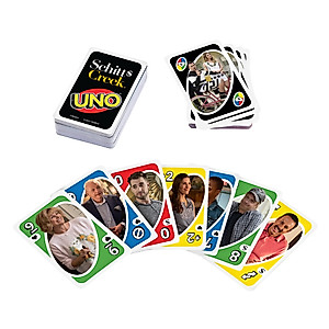 Mattel Games ​​UNO Schitt's Creek Card Game for Teens & Adults for Family or Game Night with Special Rule for 2-10 Players