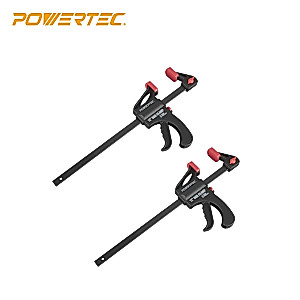 POWERTEC 71789 12", 24" and 36" Bar Clamps with Spreader, Trigger Clamps for Woodworking, One-Handed Carpenter Quick Clamp Sets for Gluing, Wood Clamps for Woodworking Tools, 6 pack