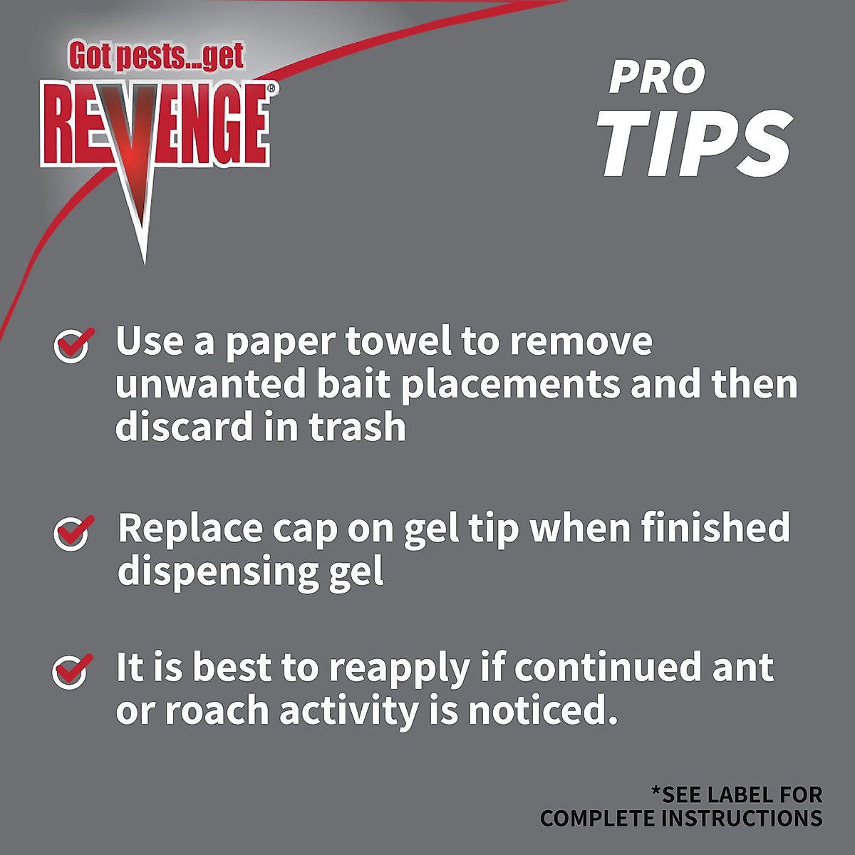 Revenge Invisible Ant & Roach Gel Bait, Long Lasting Protection for Home Pests