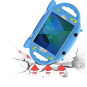 Kids Case for iPad Mini 5/4/3/2/1 Shockproof Silicone Protective Cover Handle Stand Case Fit Apple New iPad Mini 5th Generation 7.9" 2019 [CHINFAI Cartoon Robot Series] (Blue)