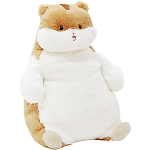 ARELUX Cute Hamster Plush Stuffed Animal Hugging Pillow: Soft Large Sleeping Body Warm Fluffy Pillow for Kids Adorable Chubby Hamster Plushie Toy Creative Gift for Girls Dormitory(17.7in)