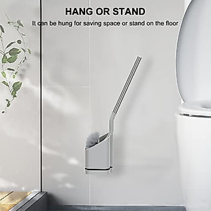 SetSail Toilet Brush Compact Size Toilet Bowl Brush and Holder Curved Handle Small Size Toilet Brushes for Bathroom Dense and Durable Toilet Cleaner Brush for Deep Cleaning