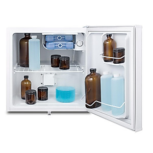 Summit Appliance S19LWHPLUS2 Compact Refrigerator-Freezer for General Purpose Use in White with NIST Calibrated Thermometer, Manual Defrost, Hospital Grade Cord and Front-Mounted Lock