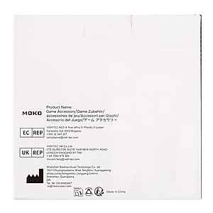 MoKo Case Compatible with Nintendo Switch OLED Model 2021, PC Protective Accessories Cover Case with 6 Game Card Slots and 6 Thumb Caps & 2 Tempered Glass Screen Protectors, Clear+Blue