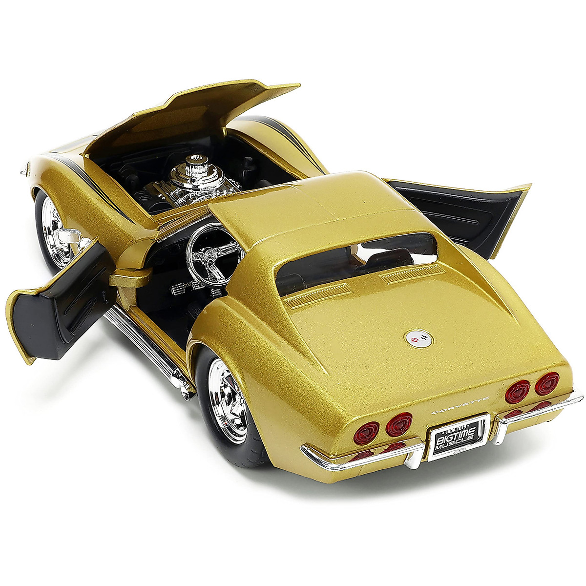 Jada Toys Big Time Muscle 1:24 1969 Chevy Corvette Stingray ZL-1 Die-cast Car Gold, Toys for Kids and Adults