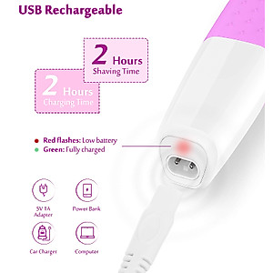 Electric Shaver for Women, 3-in-1 Painless Women Hair Trimmer Body Hair Removal Bikini Trimmer for Legs, Arms, Underarms, Face and Bikini Rechargeable Cordless Womens Shaver Hair Remover - USB Charge