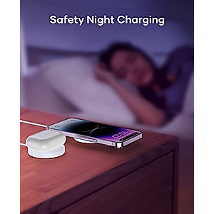 (2 Pack) Magnetic Wireless Charger, 15W Max Wireless Fast Charging Pad for iPhone 15 14 13 12 Series and AirPods, Magnet Apple Mag Safe Charger with 5ft Dual Charging Port Cable (Mag-Safe)