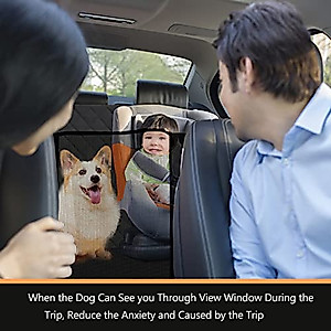 Mogijflxcam Dog Car Seat Cover for Back Seat - Waterproof Durable Dog Hammock for Car with Mesh Window - Scratchproof Nonslip Pet Seat Covers for Car Truck or SUV