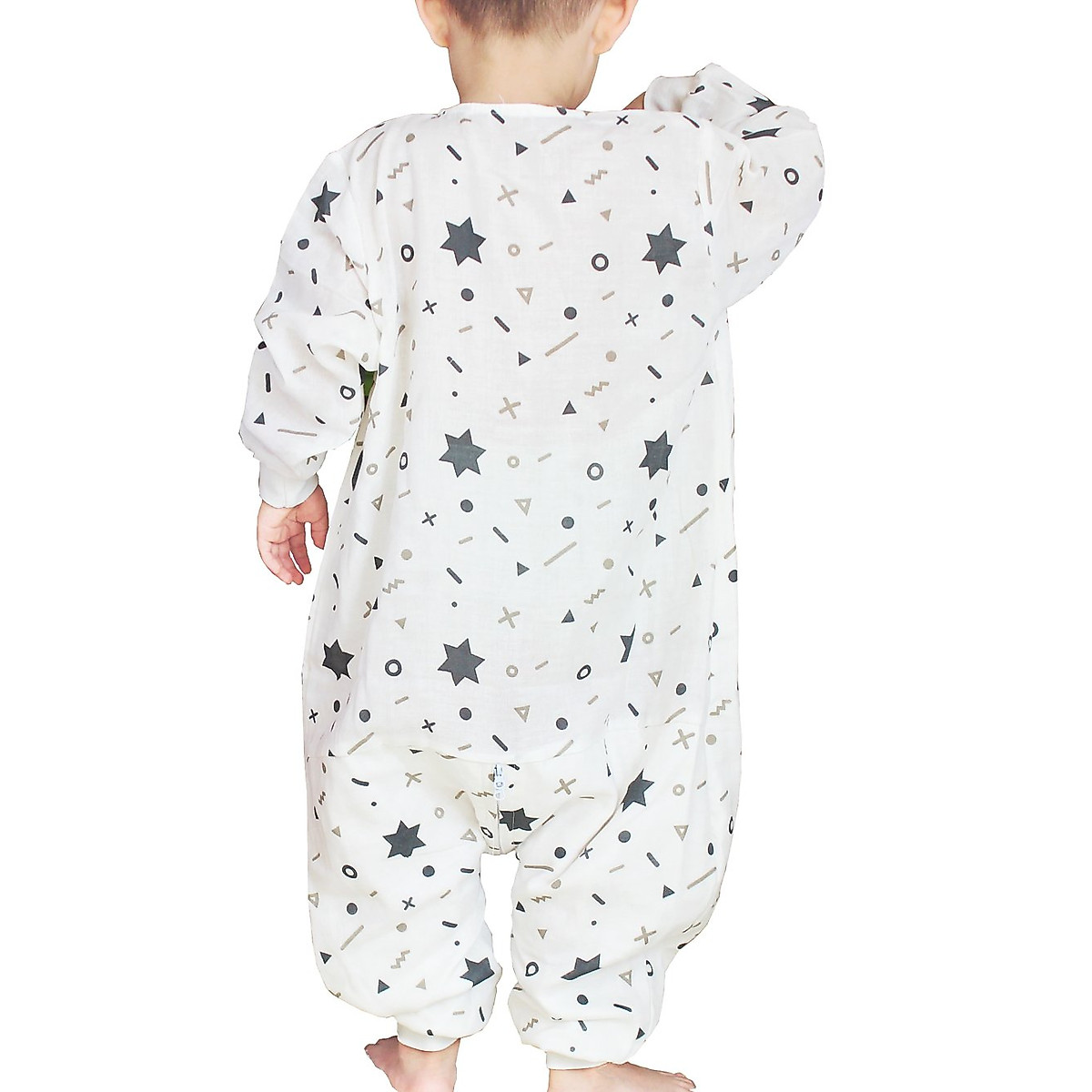ililmmoe Muslin Original 100% Cotton Sleeping Sack Sleep Bag with Legs Baby Wearable Blankets Long Sleeves 1-4T Star/L