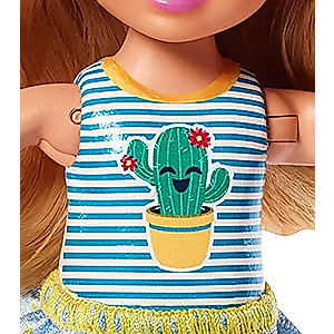 Barbie Club Chelsea Doll & Horse Set, Blonde Small Doll in Removable Skirt, Brown Pony with Blonde Mane & Accessories