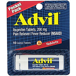 Advil Pain Reliever and Fever Reducer, Pain Relief Medicine with Ibuprofen 200mg for Headache, Backache, Menstrual Pain and Joint Pain Relief - 10 Coated Tablets