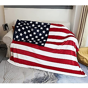 king's deal- Bed Blanket :79 inch x 59 inch Super Soft Warm Air Conditioning Throw Blanket for Bedroom Living Rooms Sofa,Oversized Travel Throw Cover Air Conditioned Room Blanket(USA Flag1)