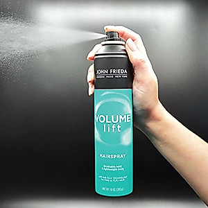 John Frieda Volume Lift Hairspray, Volumizing Hairspray with Air-Silk Technology for Fine or Flat Hair, Adds Body, Long-Lasting Hold, and Fullness for Fine, Thin Hair, 10 Oz