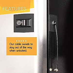 Guardianite Premium Refrigerator Door Lock with Built-in Keyed Lock (Black)
